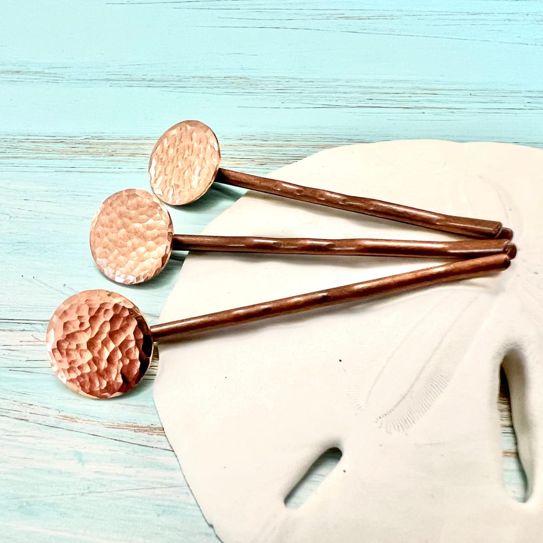 Hammered Copper Hair Pins! Warm, Rustic, Pure Raw Copper Hair Clip ...