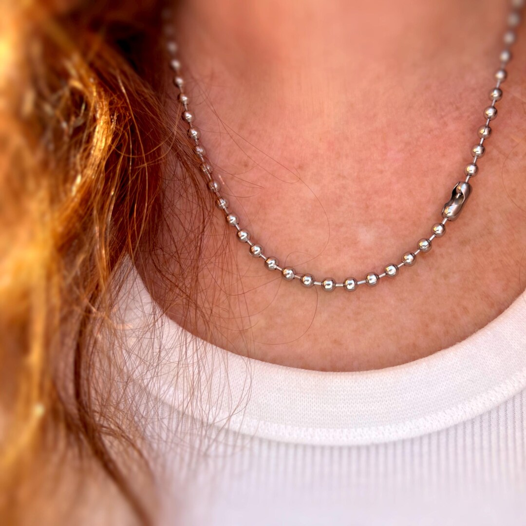 Chunky Stainless Steel Ball Chain With Classic Ball Chain Clasp. 4.5mm ...