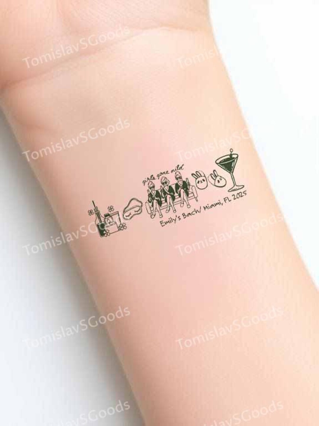 Personalized Girls Gone Mild Tattoo, Custom Miami Pajama Bachelorette ...