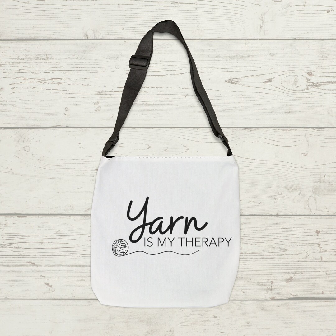 Knitting Project Tote Bag, Yarn is My Therapy, Yarn Lover, Gift for Her ...