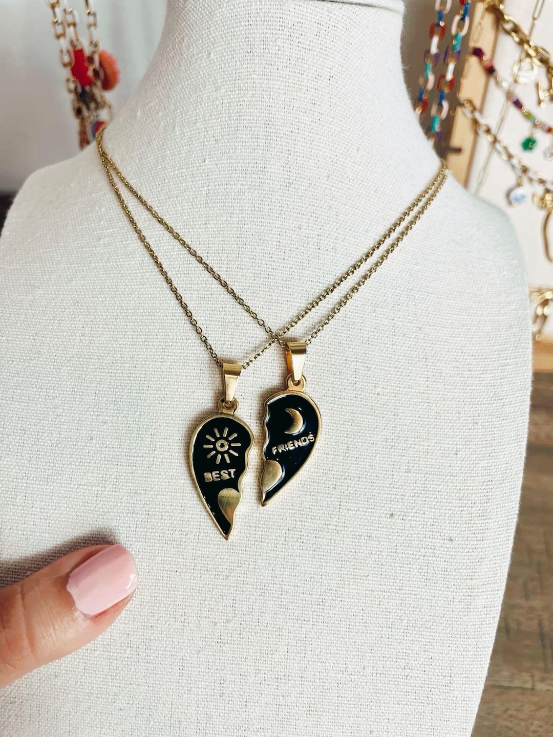 Set of Two Best Friends Charm Pendant Necklace BFF Gifts Gifts for ...