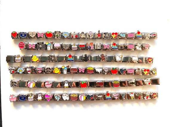 Italian Charm Links Build Your Own Link Bracelet Unique Charms Y2K Link Bracelets Nostalgic Jewelry for Millennials Nomination Bracelets Etsy