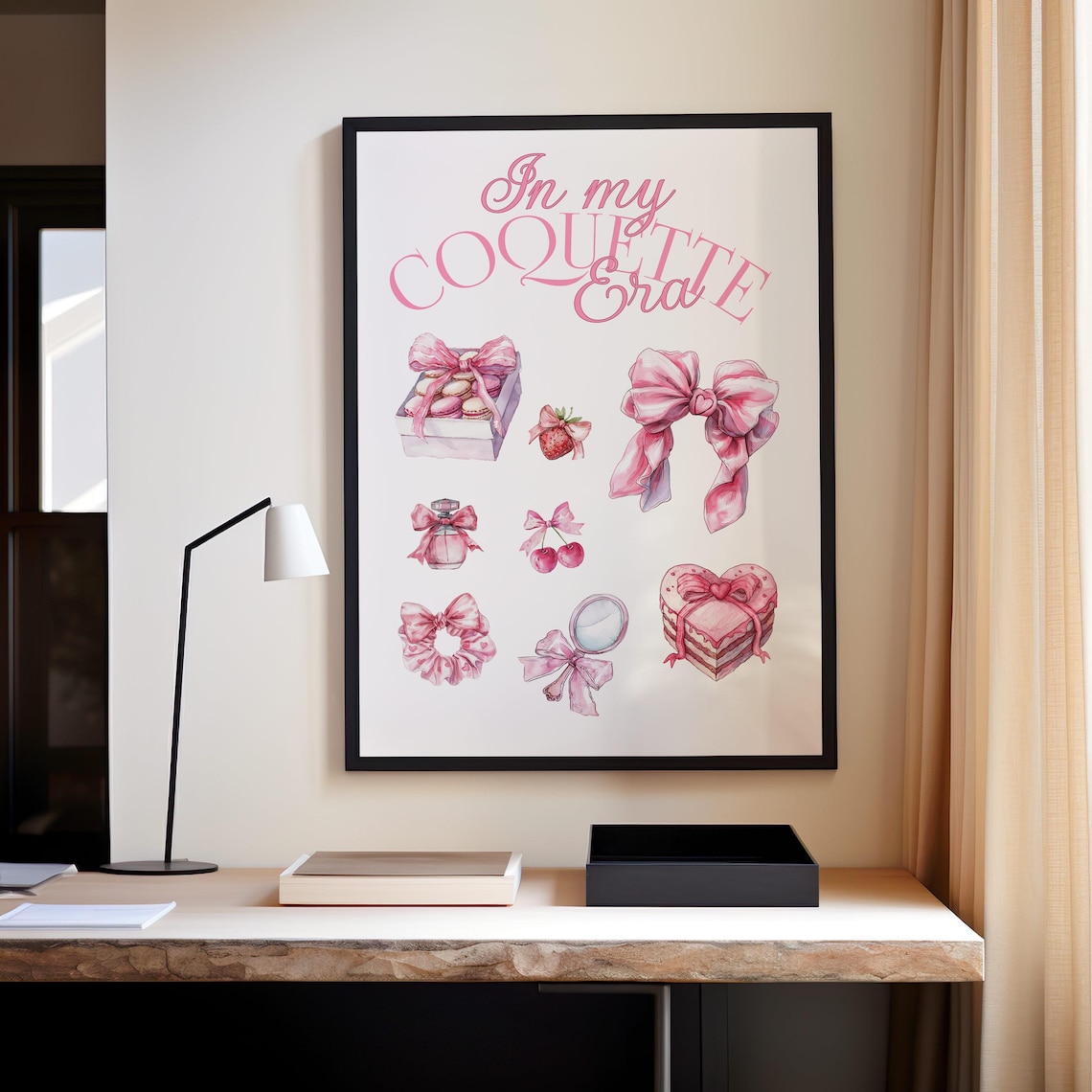 In My Coquette Era Poster | Digital Art Download | Feminine Preppy Pink ...