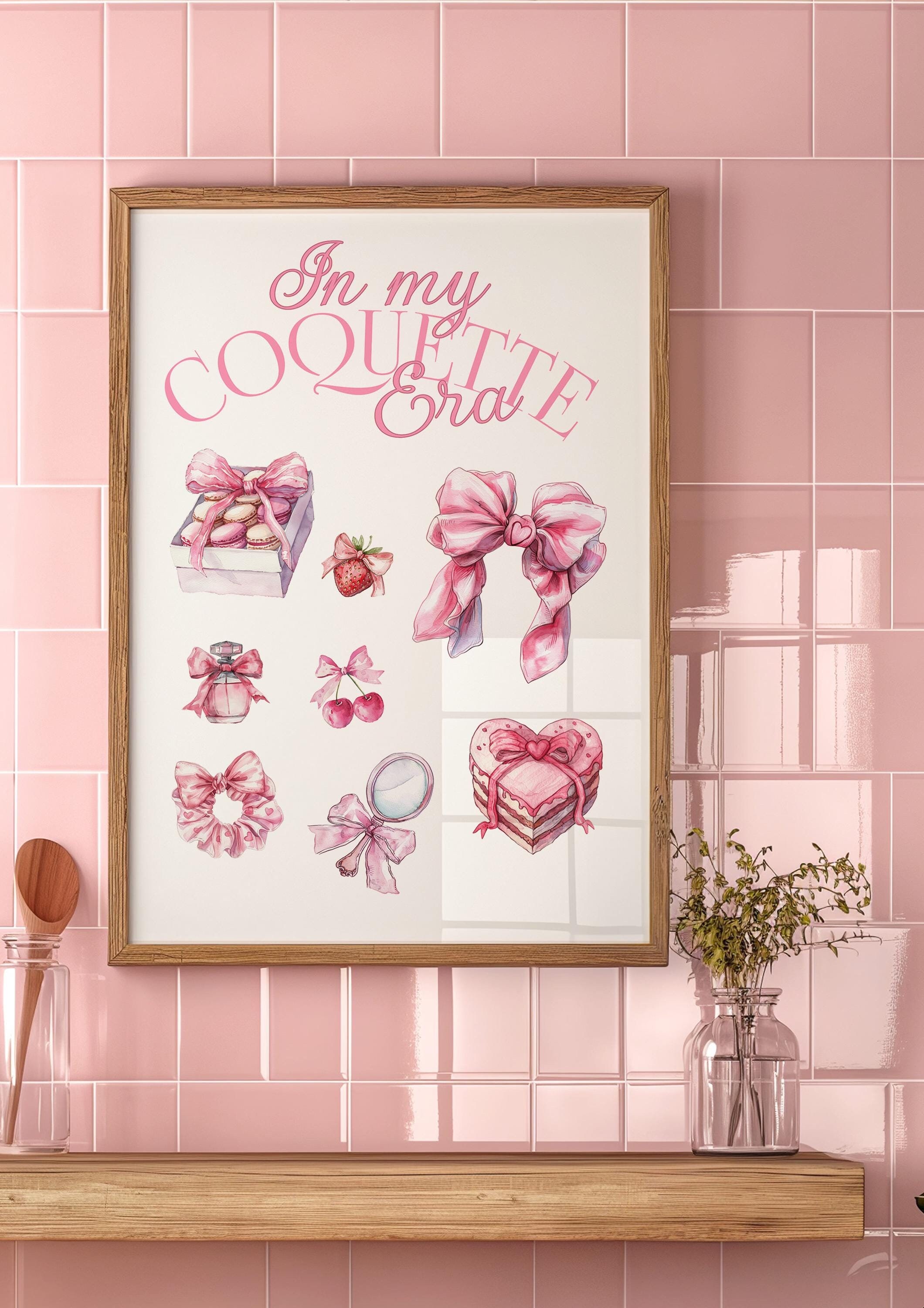 In My Coquette Era Poster | Digital Art Download | Feminine Preppy Pink ...