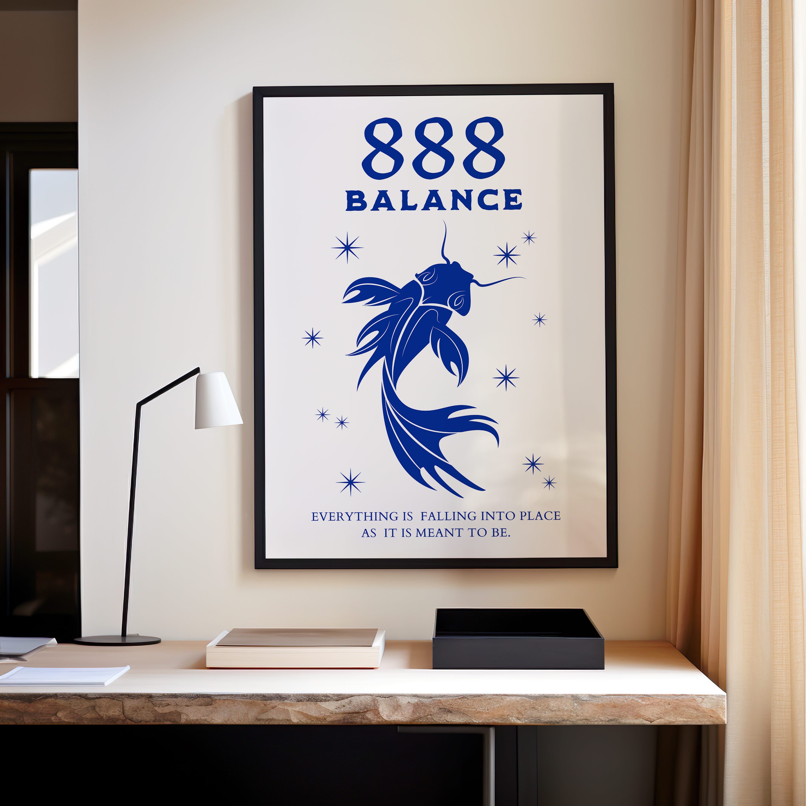 Angel Number 888 Blue Digital Art Download 888 Balance Lifestyle Wall ...