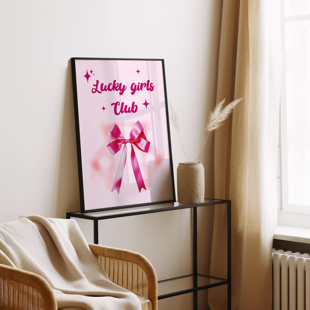 Lucky Girls Club Poster | Digital Art Download | Feminine Coquette Era ...