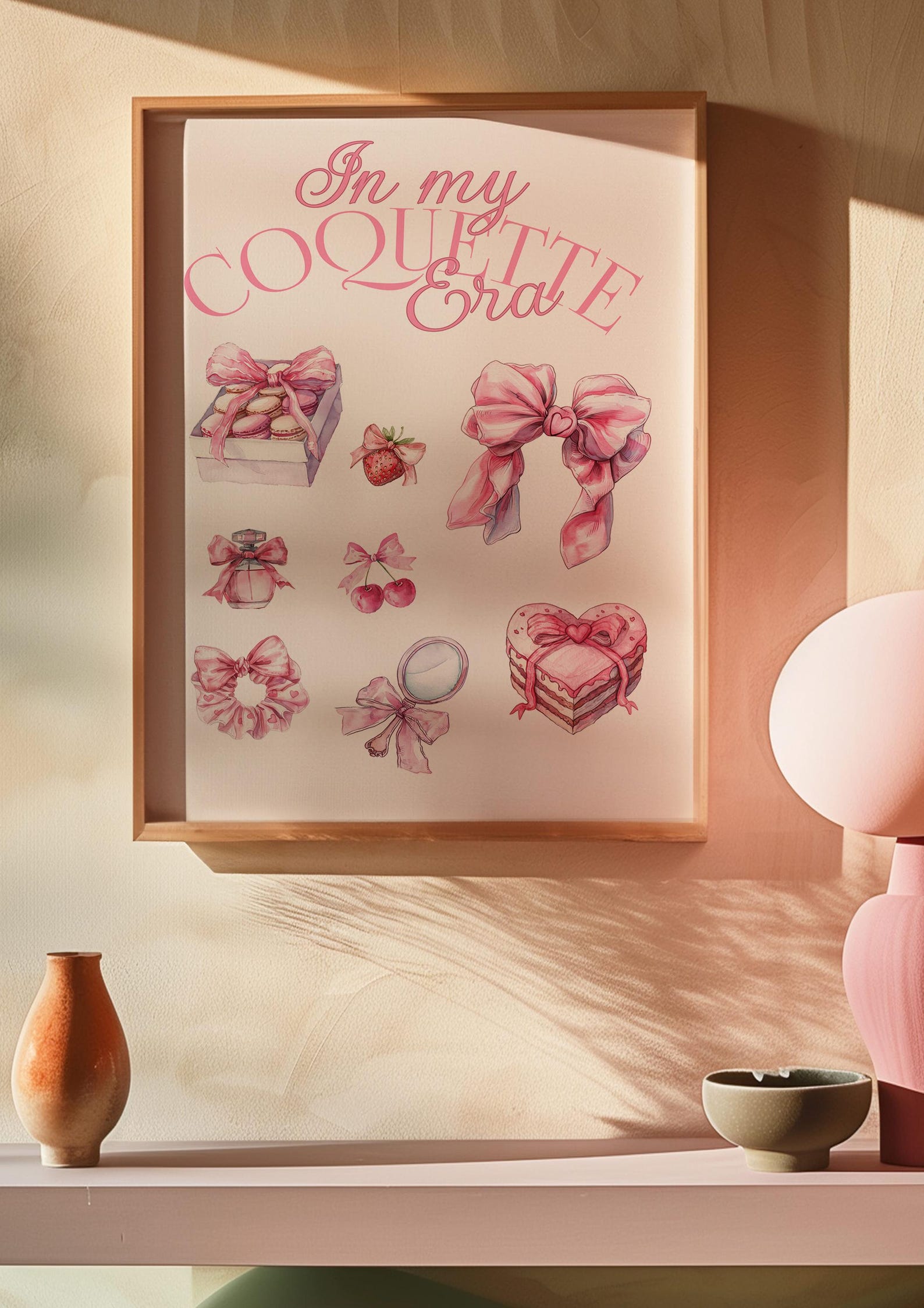 In My Coquette Era Poster | Digital Art Download | Feminine Preppy Pink ...