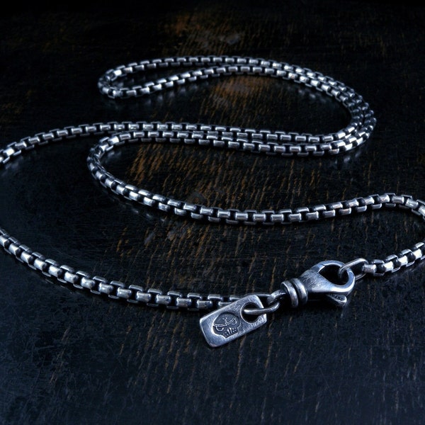 Antique Silver Box Chain - Etsy