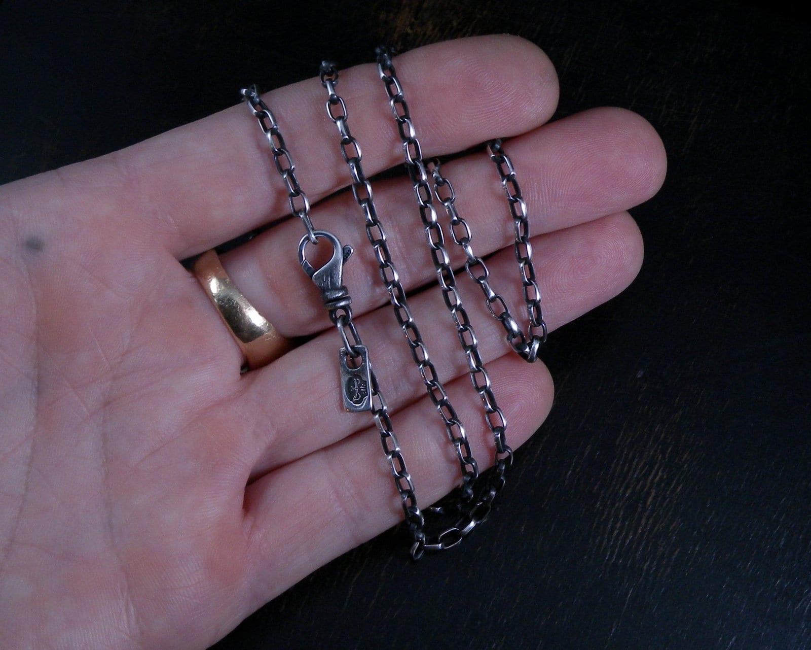 3.2mm Sterling Silver Oval Rolo Chain Made to Order With Deep - Etsy