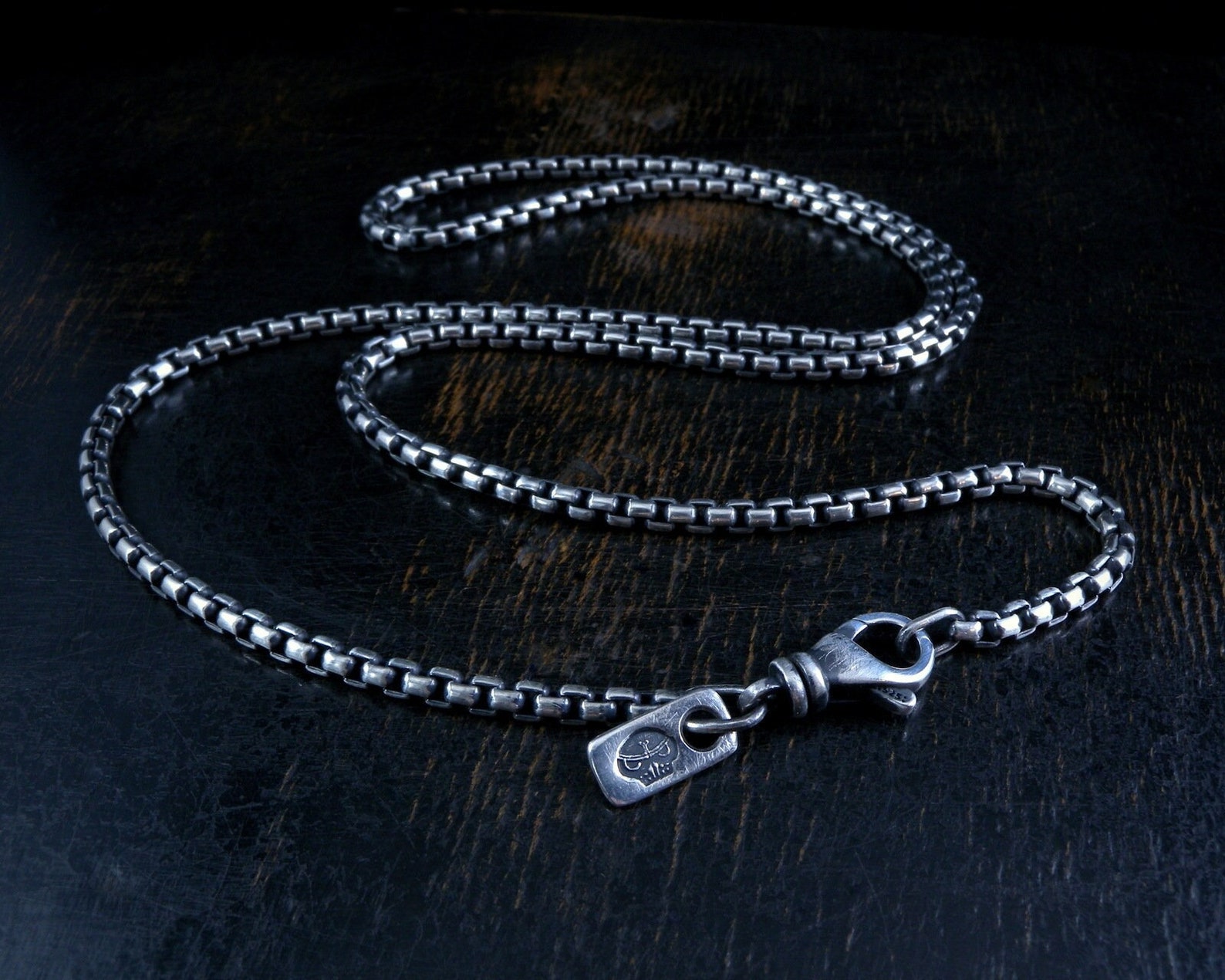 3.1mm Sterling Silver Round Box Chain Made to Order With Deep - Etsy
