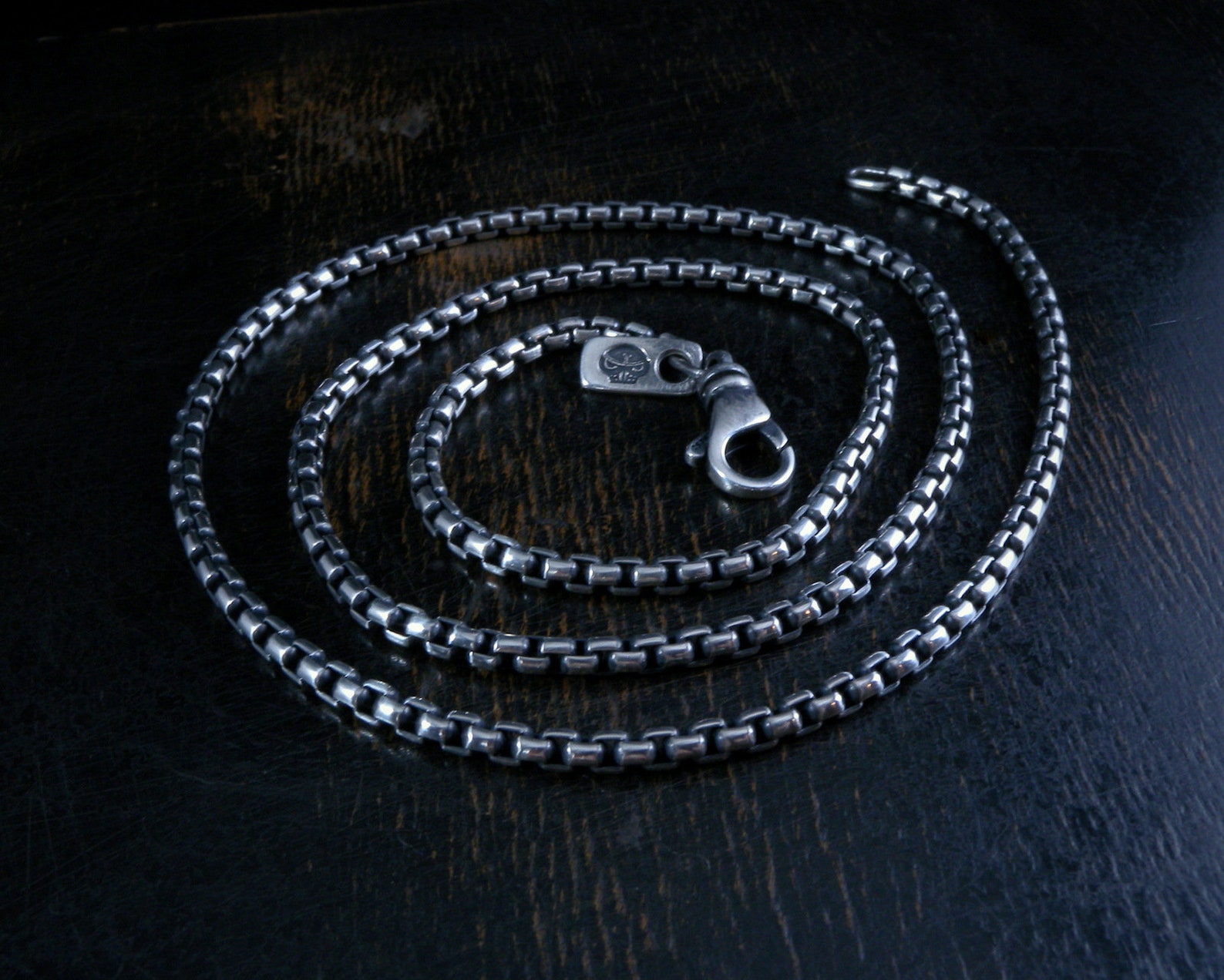 3.1mm Sterling Silver Round Box Chain Made to Order With Deep - Etsy