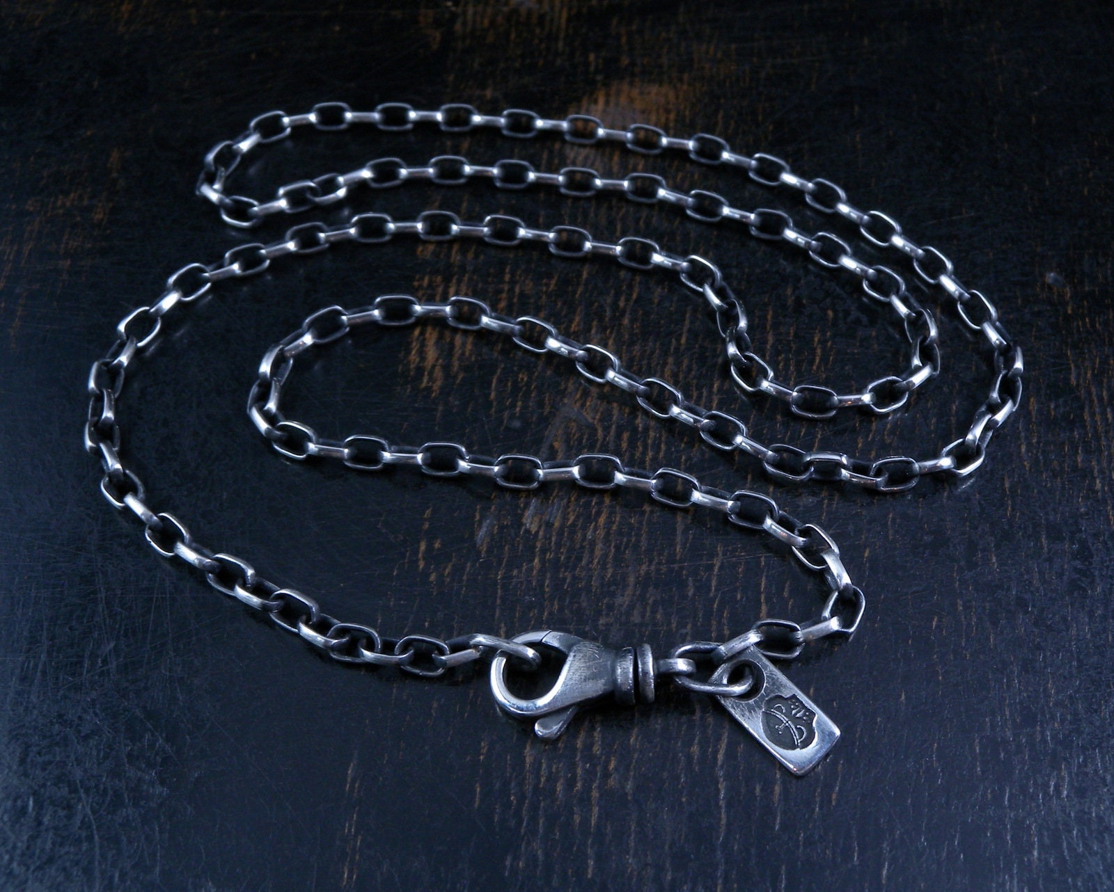 3.2mm Sterling Silver Oval Rolo Chain Made to Order With Deep - Etsy