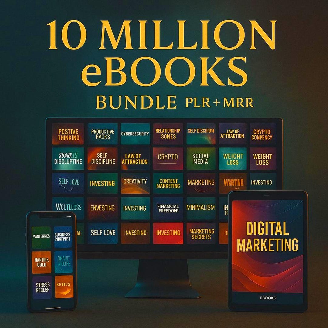 10 Million Ebooks Mega Bundle Plr Mrr, Resellable Ebooks, Plr Ebooks ...