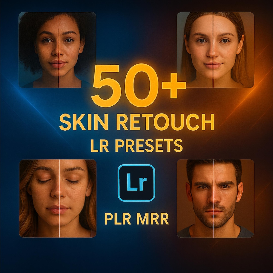 50+ Skin Retouch Lightroom Presets Bundle | Professional Editing Tools ...