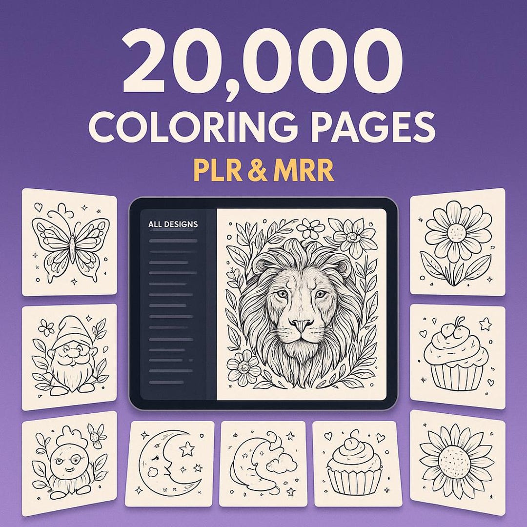 20,000+ Coloring Pages PLR MRR, Coloring Ebooks Plr, Coloring Books ...