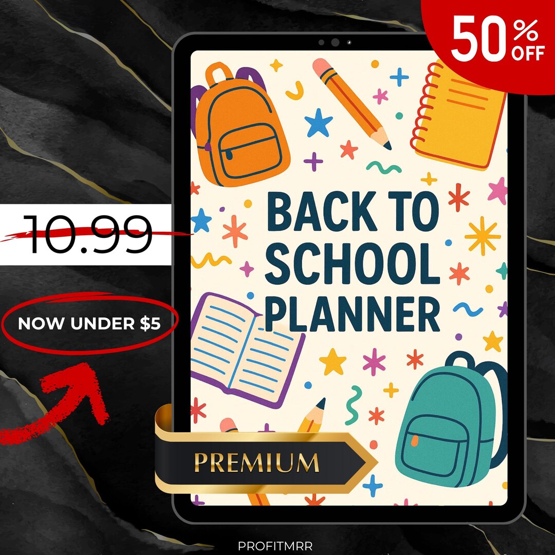 Back to School Planner PLR MRR, Canva Templates, Lesson Tracker, To‑do ...