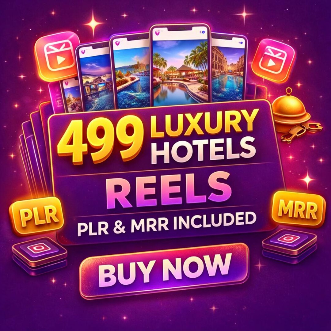 499 Luxury Hotel Reels, PLR MRR Resellable, Travel Content (digital ...