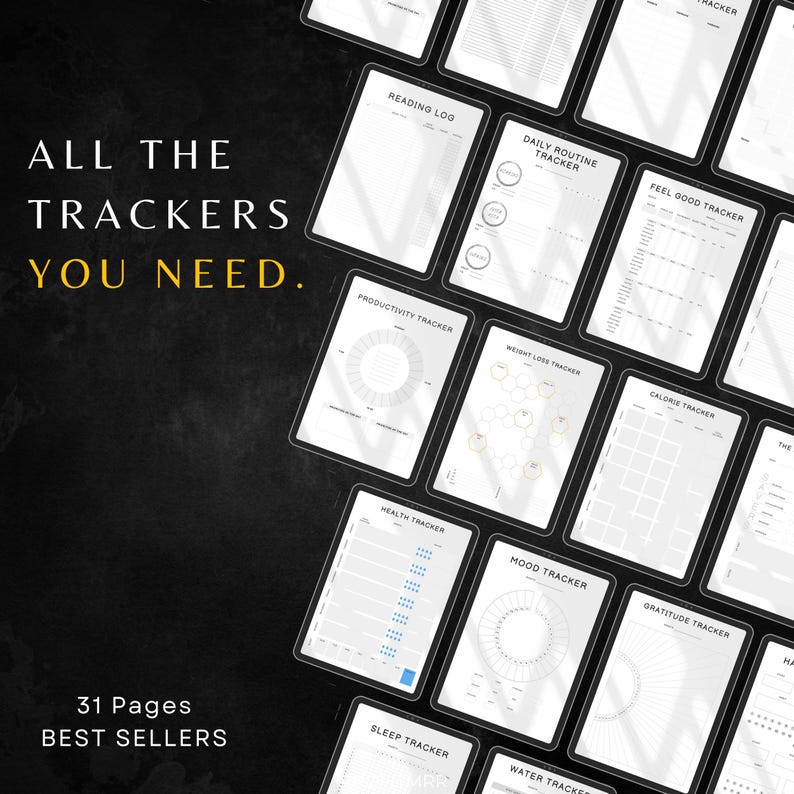 Premium Trackers Bundle With PLR & MRR, Canva Templates, Self Care ...