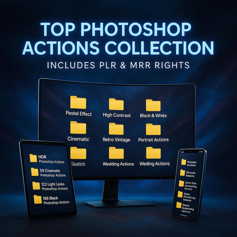 9000 Photoshop Actions Bundle PLR MRR, Newborn Photoshop Actions, Retouch Actions Photoshop ...