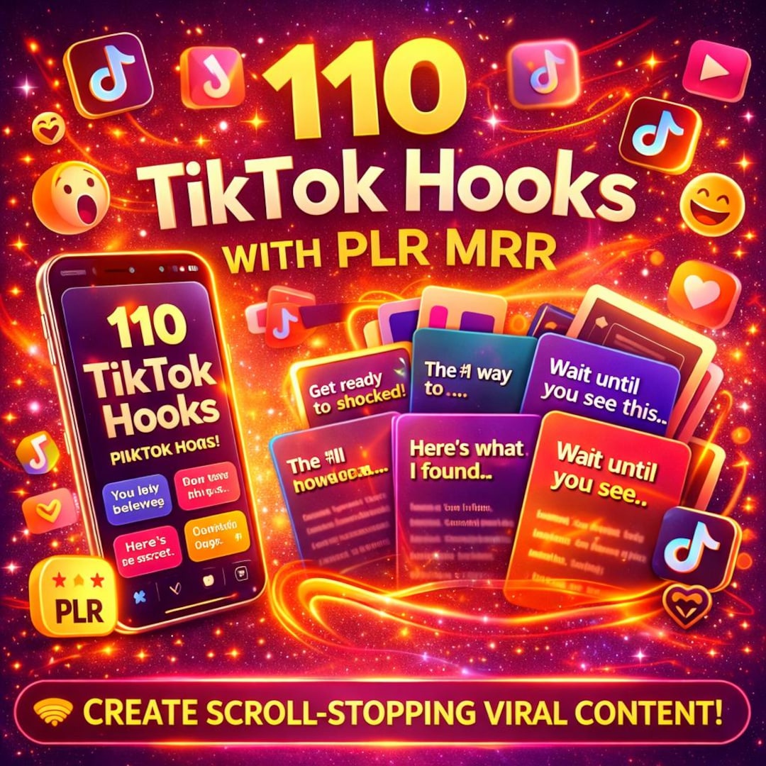 110 Viral Tiktok Hooks PLR MRR | High-engagement Captions for Reels ...