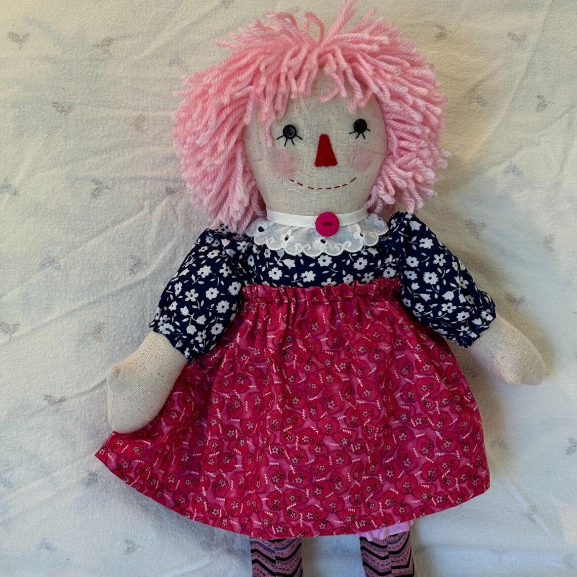 Delightful Pink Haired Raggedy Ann Doll, Collectible, All Handmade ...
