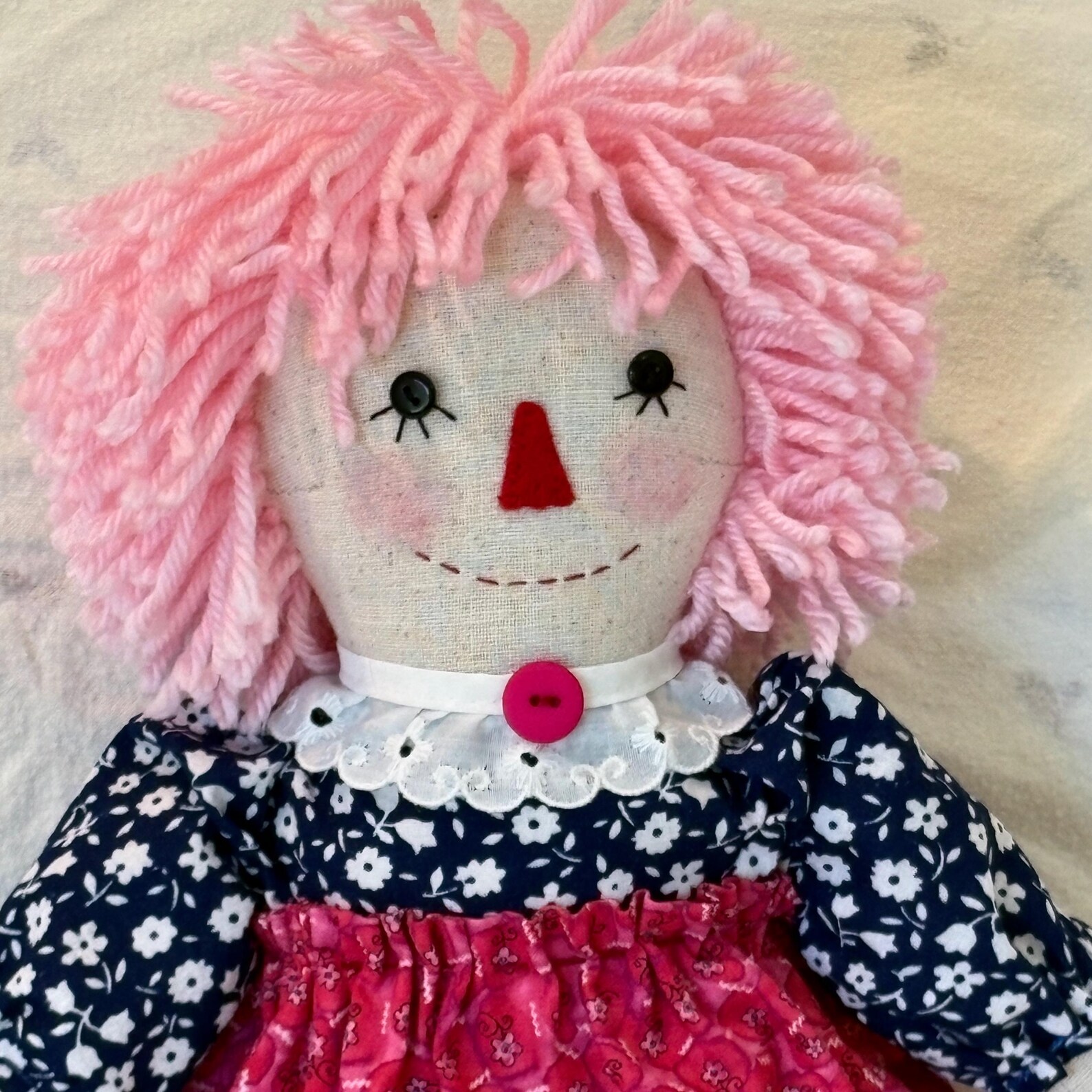 Delightful Pink Haired Raggedy Ann Doll, Collectible, All Handmade ...