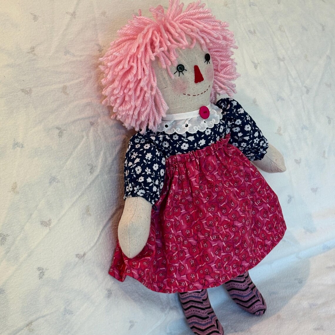 Delightful Pink Haired Raggedy Ann Doll, Collectible, All Handmade ...
