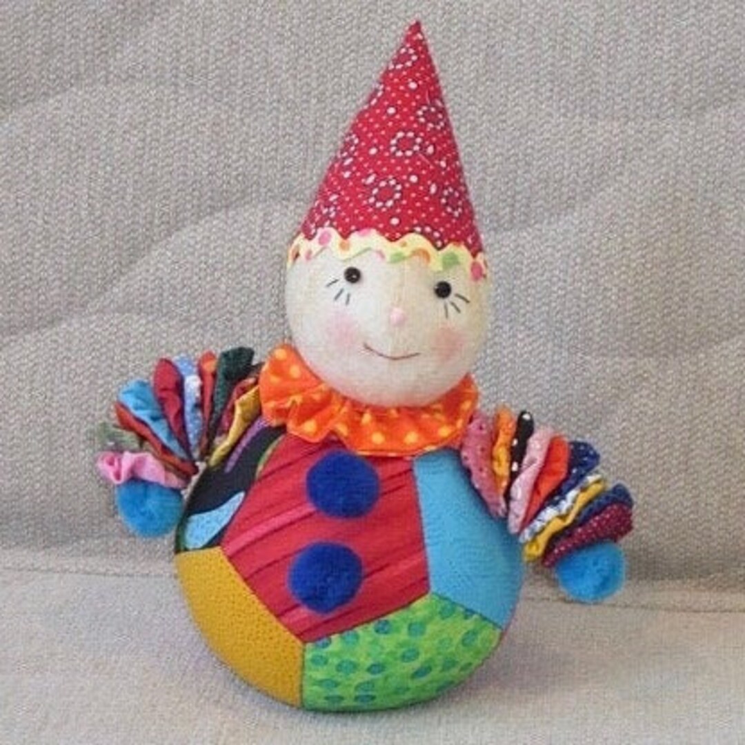 Roly Poly Doll, Roly Poly Clown, Yoyo Doll, Pentagon Patchwork Doll ...