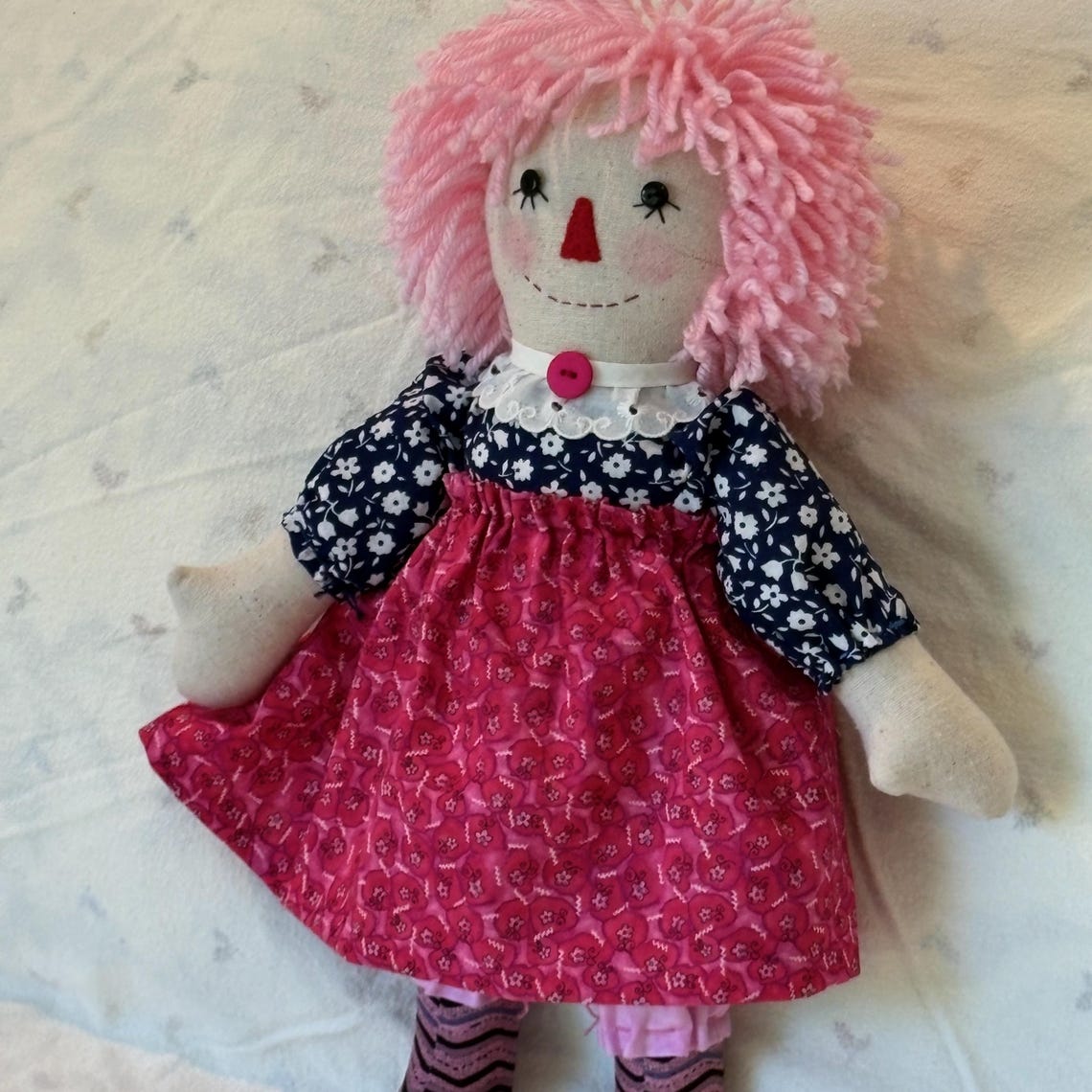 Delightful Pink Haired Raggedy Ann Doll, Collectible, All Handmade ...