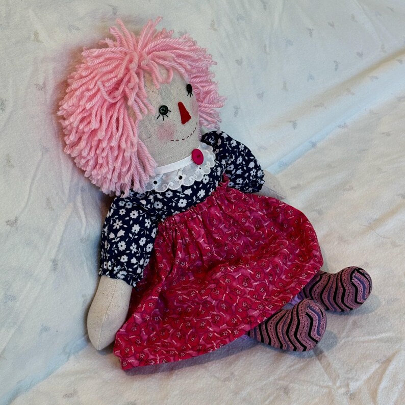 Delightful Pink Haired Raggedy Ann Doll, Collectible, All Handmade ...