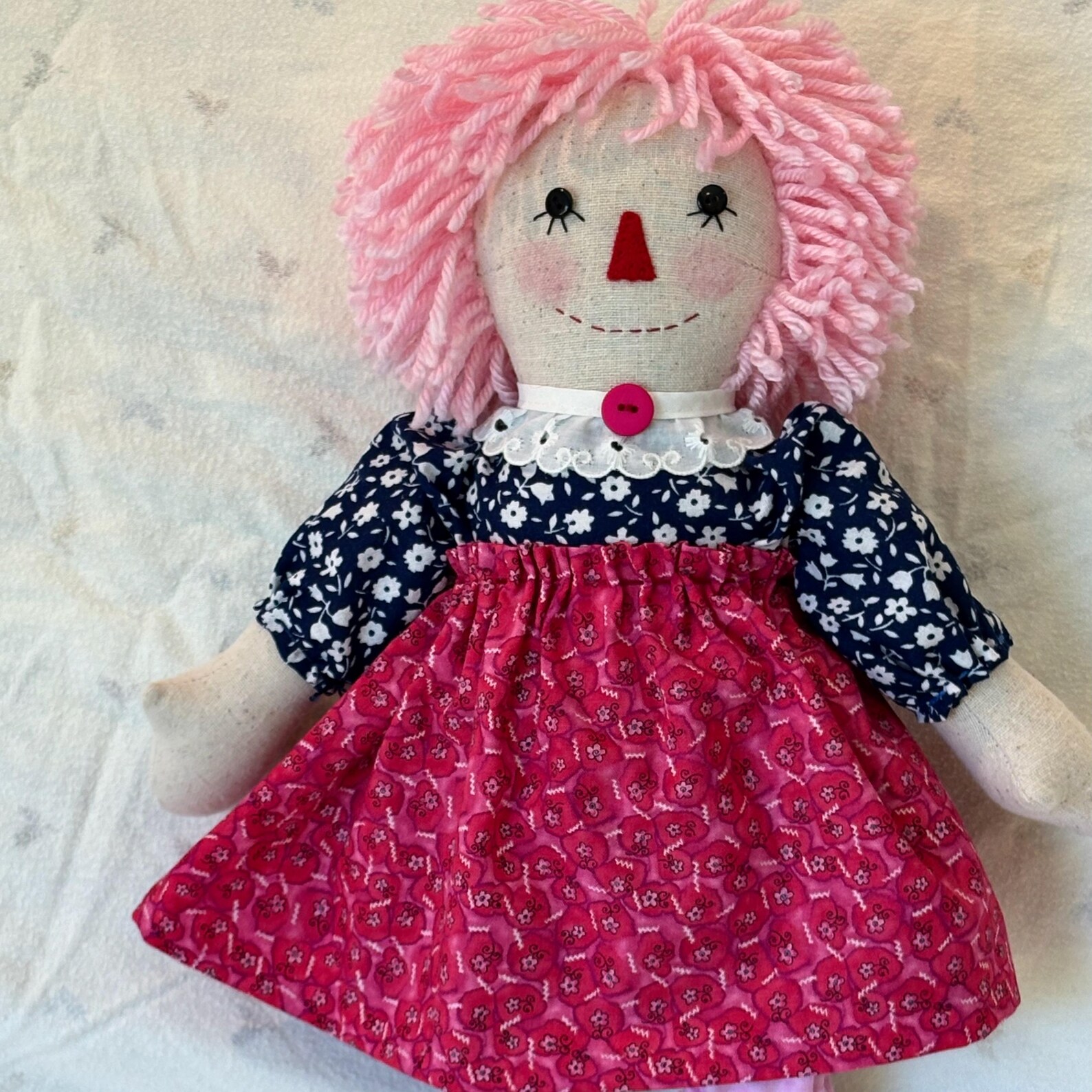 Delightful Pink Haired Raggedy Ann Doll, Collectible, All Handmade ...