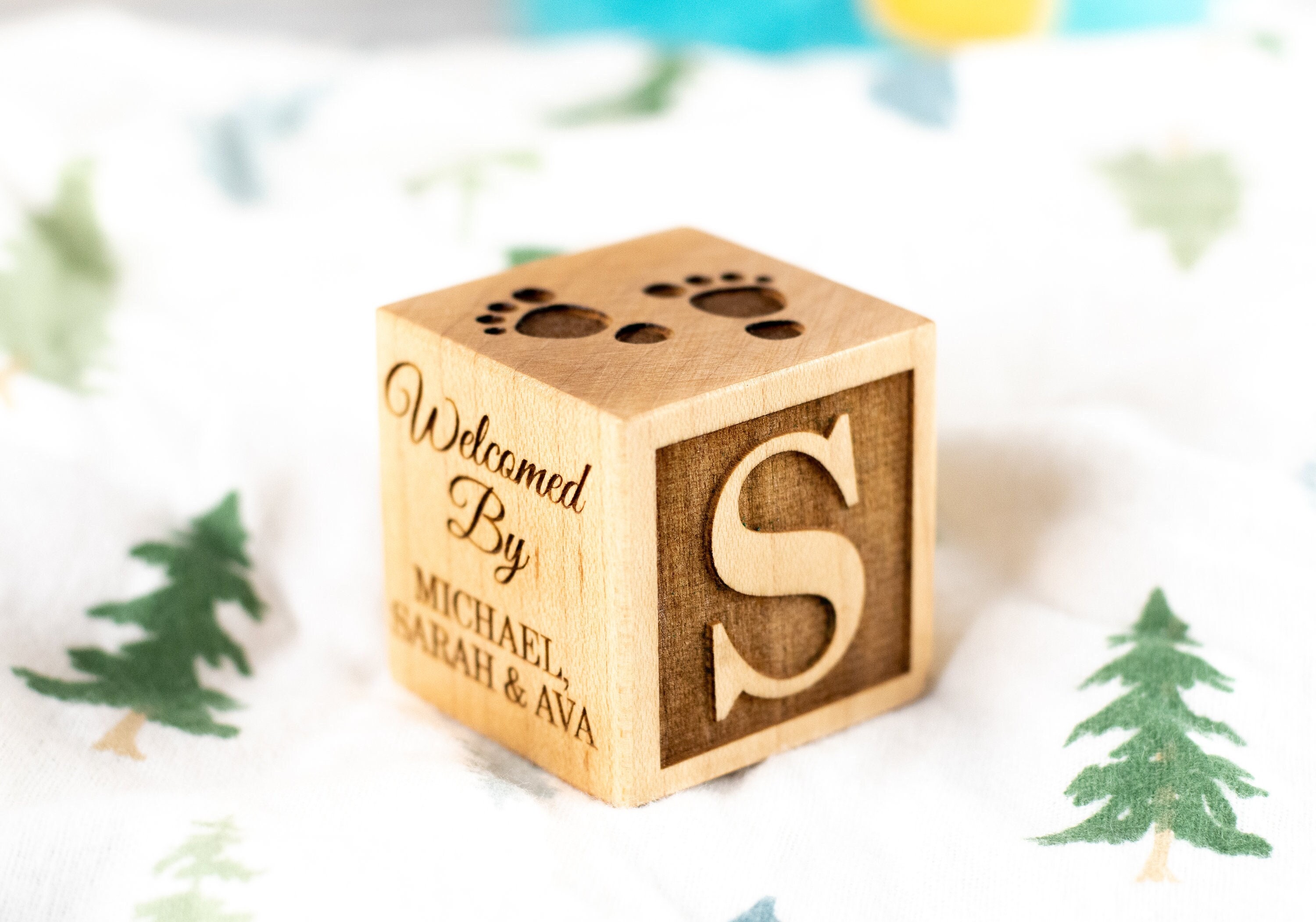 Personalized Baby Block Birth Announcement Newborn Keepsake - Etsy