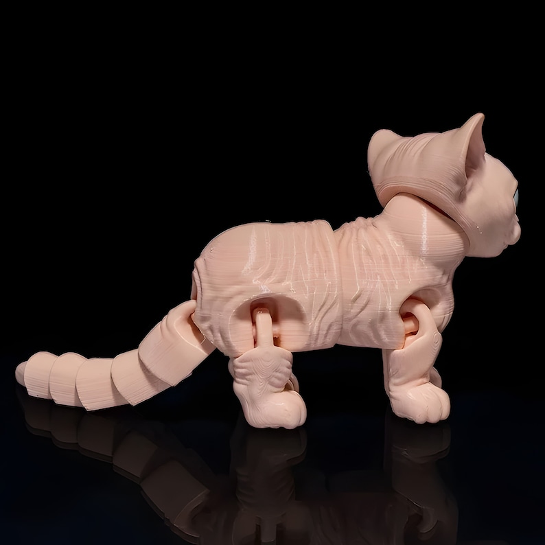Sphynx Cat Digital .STL File for 3D Printing, Articulated Fidget Figure ...