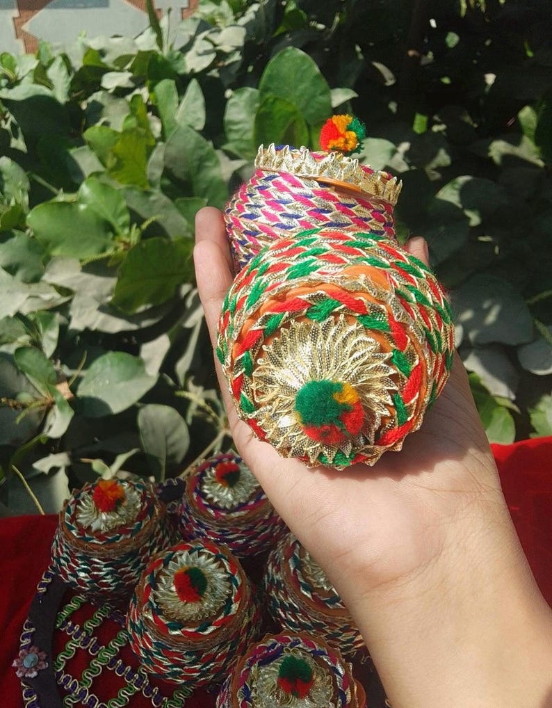 Dhol Shaped Matki Mehendi Favours,desi Wedding Favours, Bidh Matkis ...