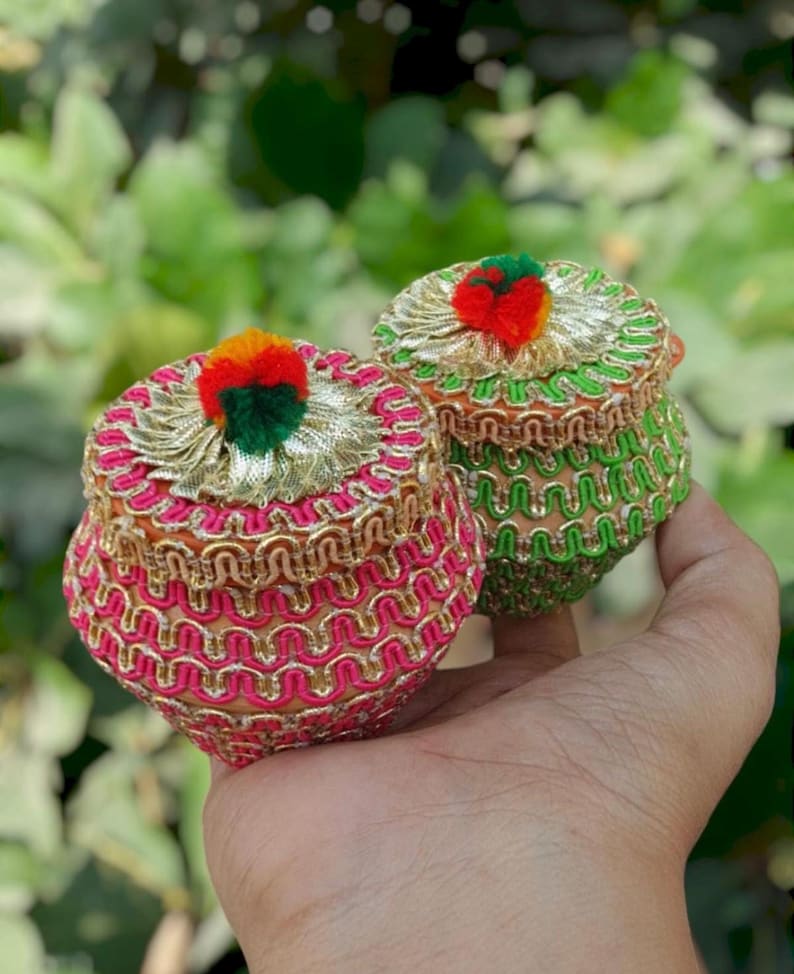 Dhol Shaped Matki Mehendi Favours,desi Wedding Favours, Bidh Matkis ...