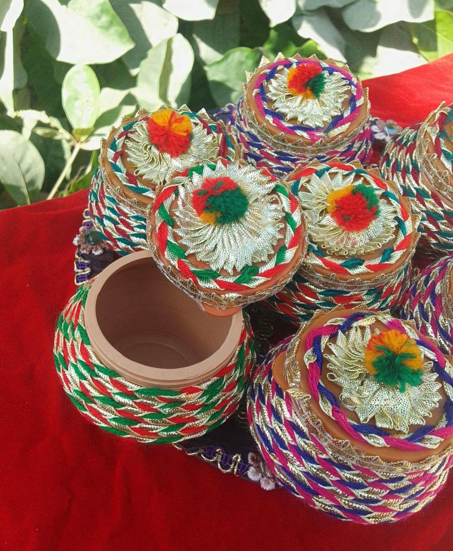 Dhol Shaped Matki: Mehendi Wedding Party Favors - Etsy