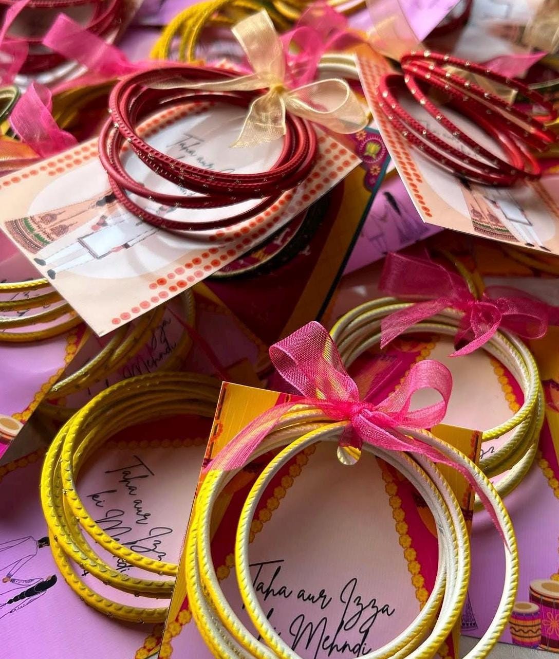 Bangle Mehendi Favors, Desi Wedding Favours, Bidh Matkis, Wedding Party ...