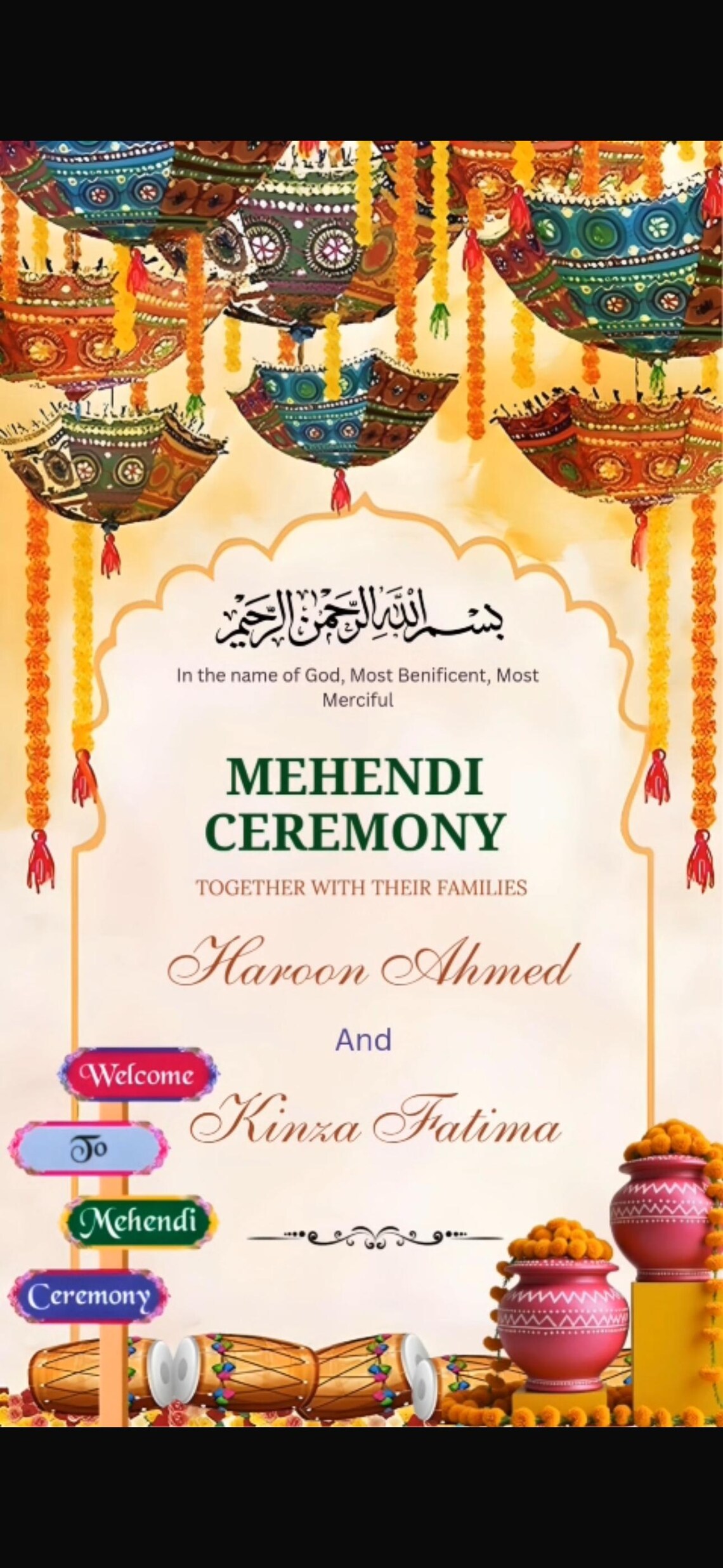 Custom Digital Mehendi Invitation: Editable Desi Wedding E-card ...