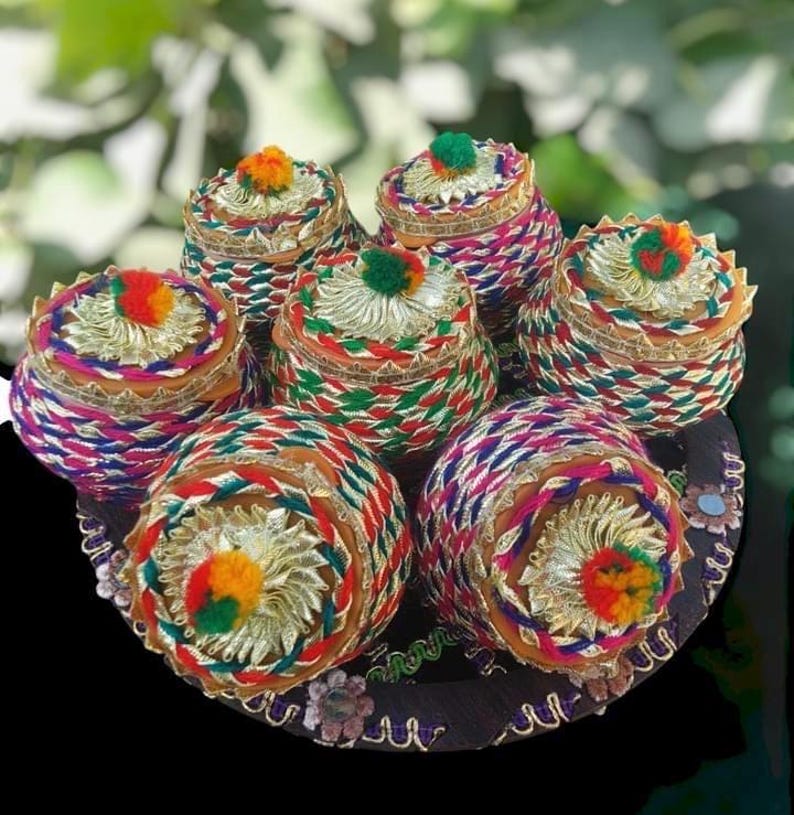 Dhol Shaped Matki Mehendi Favours,desi Wedding Favours, Bidh Matkis ...