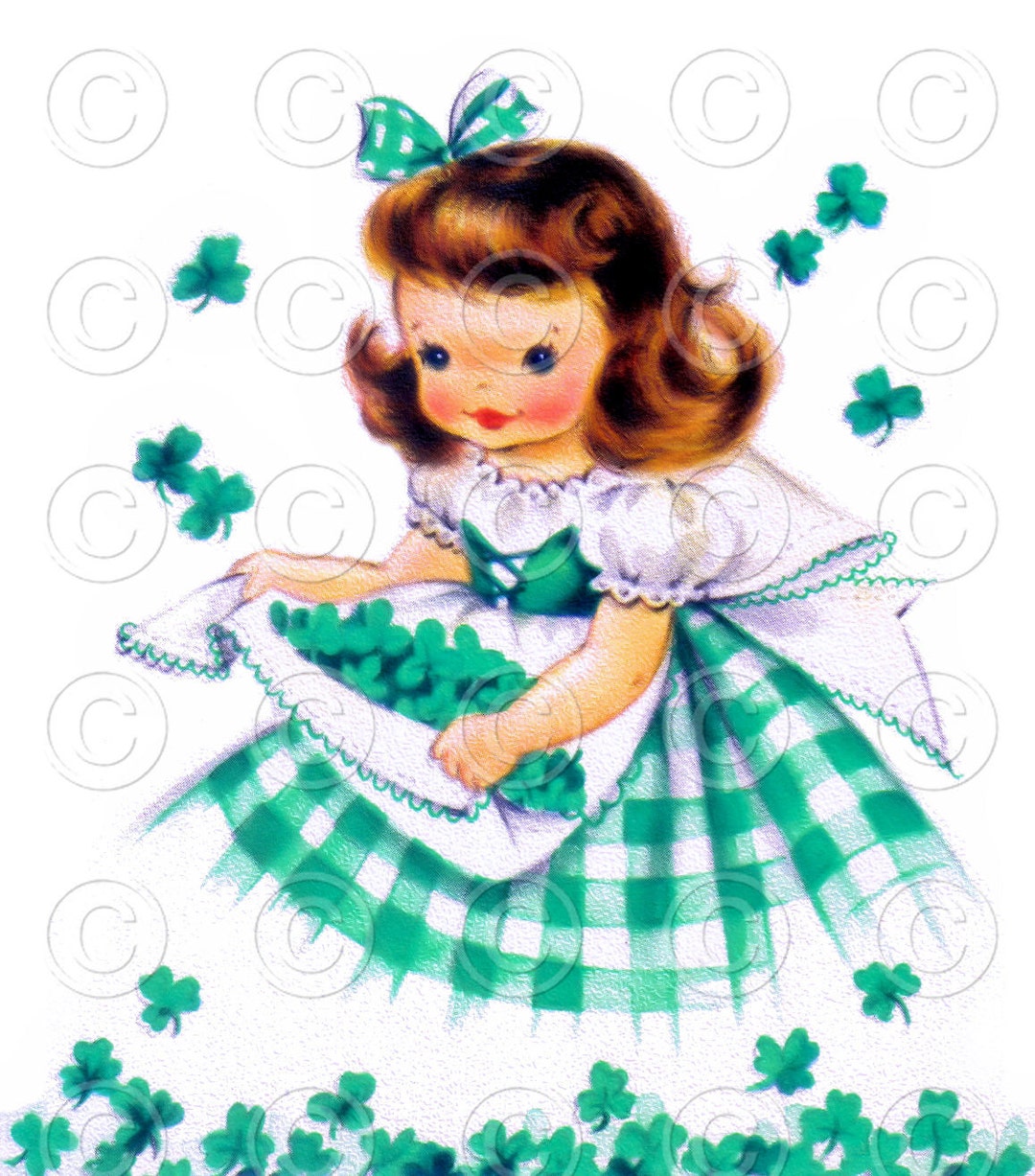 Luck of the Irish Pretty Little Girl Vintage Digital Image St. Patrick ...