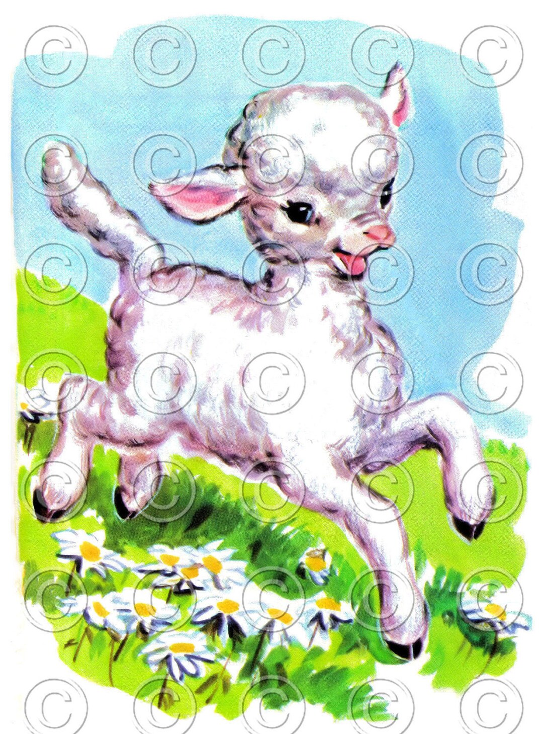 LITTLE LAMB Childrens Baby Vintage Digital Nursery Image - Etsy