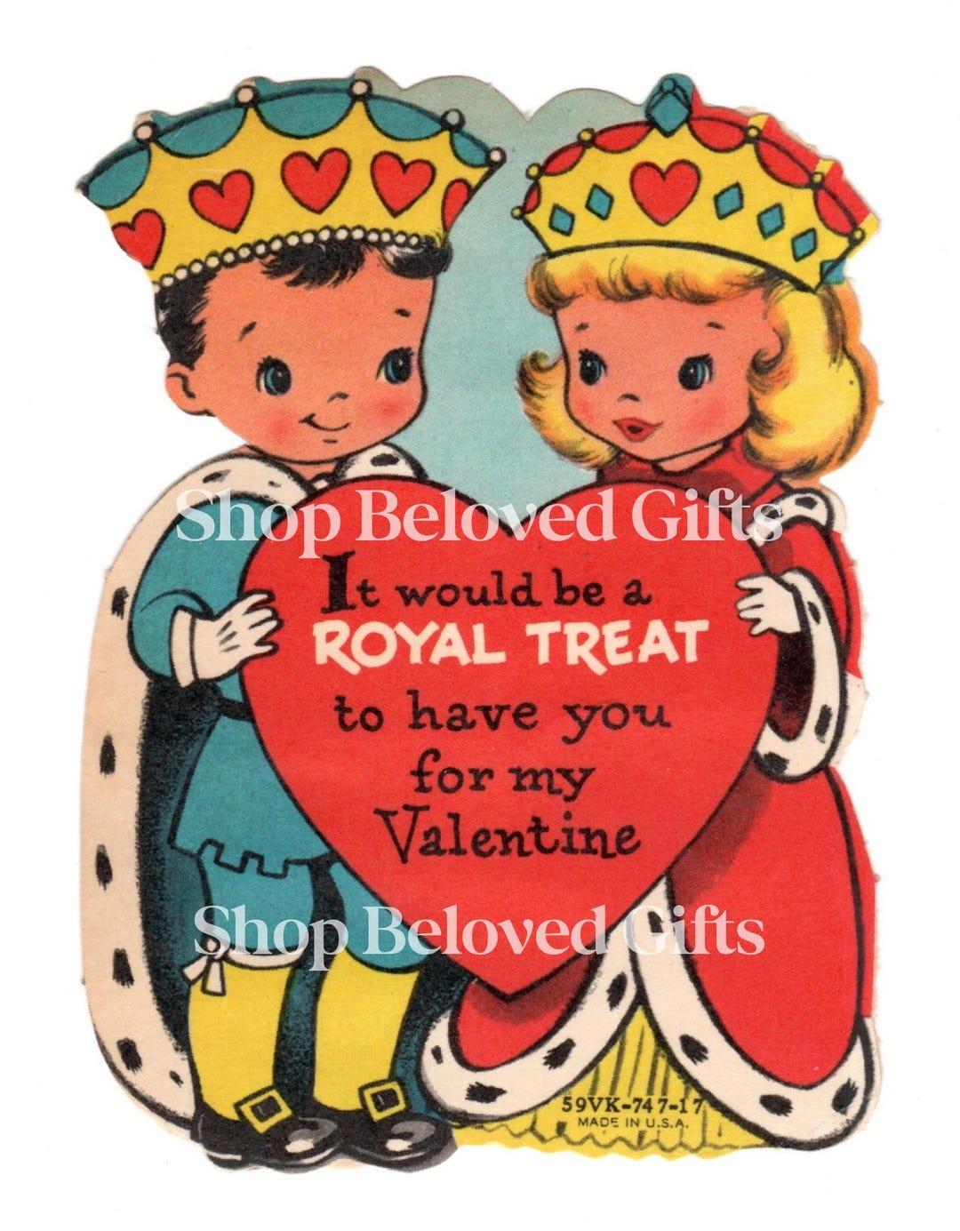 Vintage King and Queen Valentine Digital Image Vintage King and Queen ...