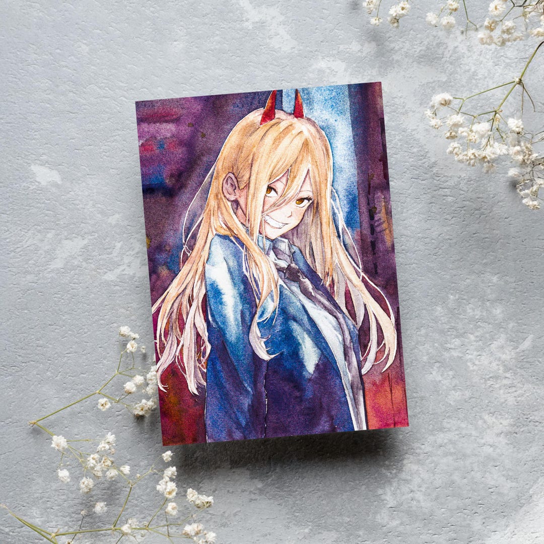 Watercolor Anime Postcard - Power (chainsaw Man) - Etsy