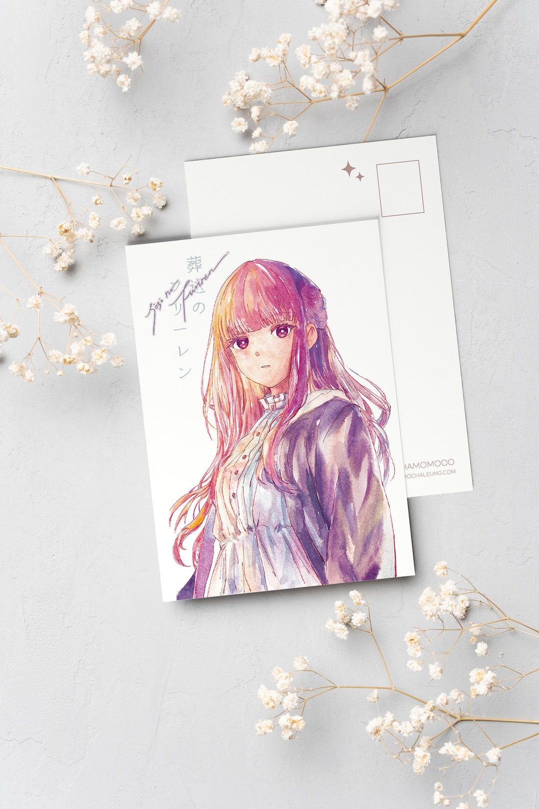 Watercolor Anime Postcard - Frieren: Beyond Journey's End (fern) - Etsy