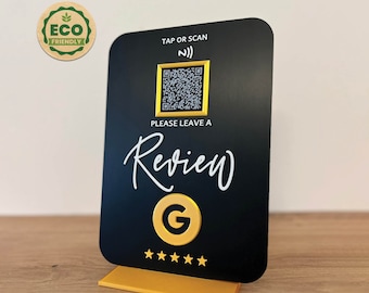 Google Review QR Stand With NFC TAG Customizable Link Only - Etsy Canada
