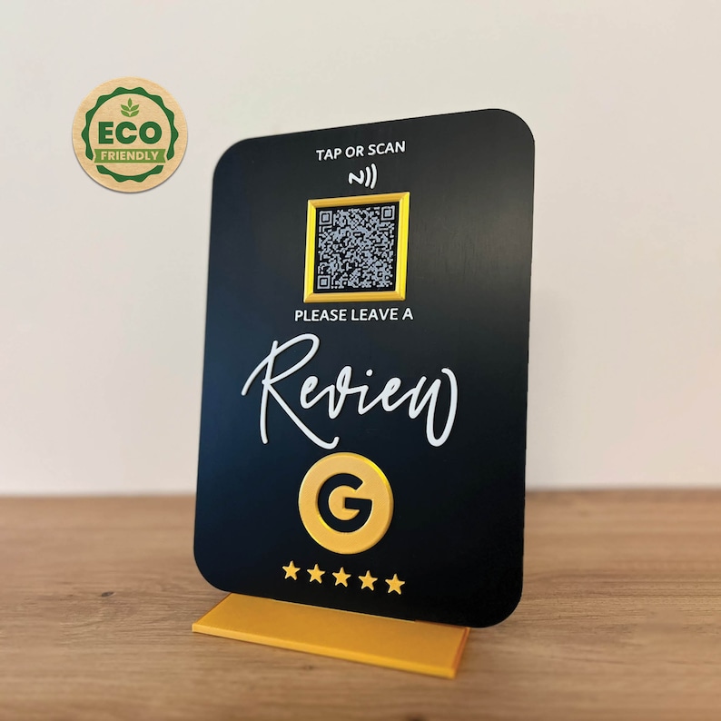 Google Review QR Code & Tap Sign I Eco-friendly Business Sign I 5 Star ...