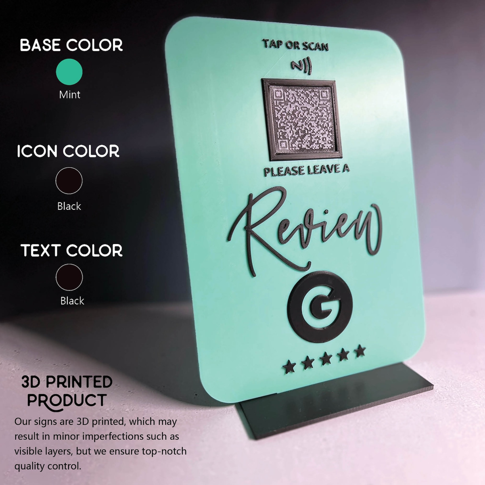 Google Review QR Code & Tap Sign I Eco-friendly Business Sign I 5 Star ...