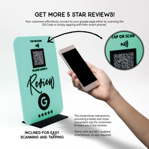 Google Review QR Code & Tap Sign I Eco-friendly Business Sign I 5 Star ...
