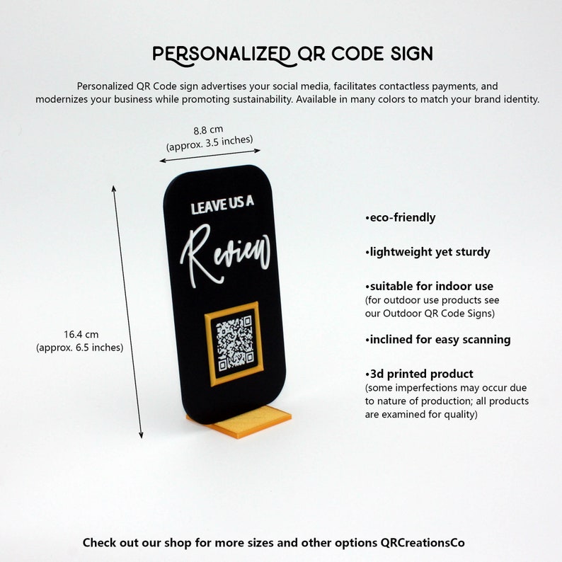 QR Code Sign 1 Icon I Eco-friendly Social Media Sign I Google Review ...
