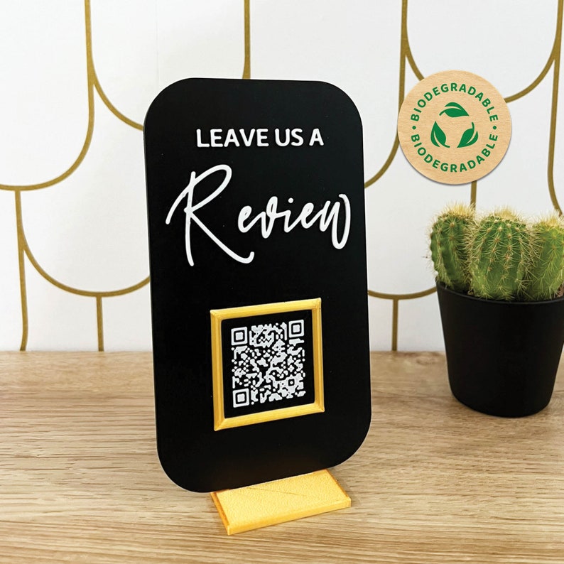 QR Code Sign 1 Icon I Eco-friendly Social Media Sign I Google Review ...